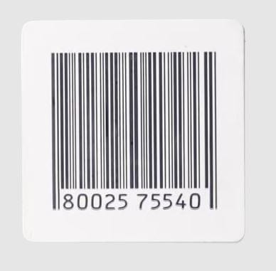 410 RF White with Dummy Barcode Label (38mm x 40mm )